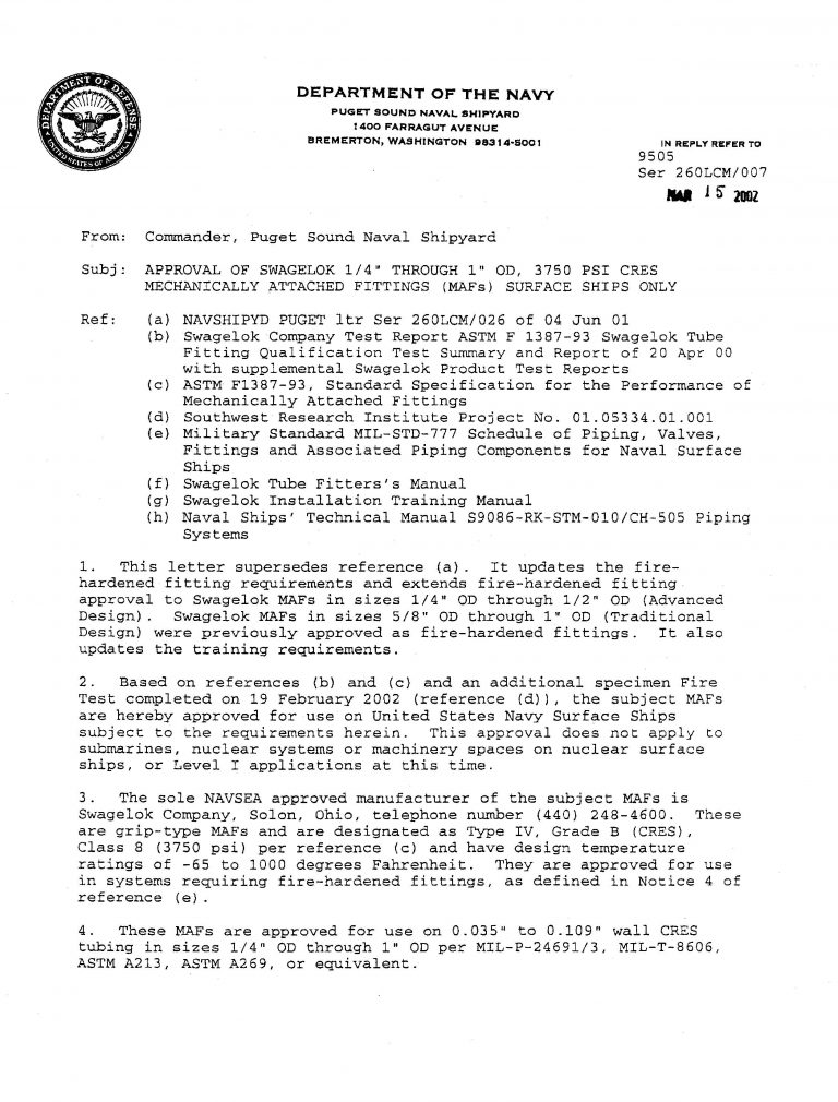 Você Conhece a Norma ASTM F1387 para Conexões Dupla Anilha? - Swagelok ...